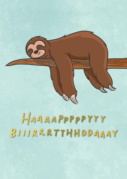 Sloth Funny Birthday Card | thortful