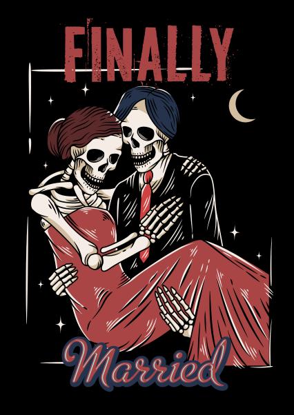 Finally Married - Skeleton wedding card | thortful