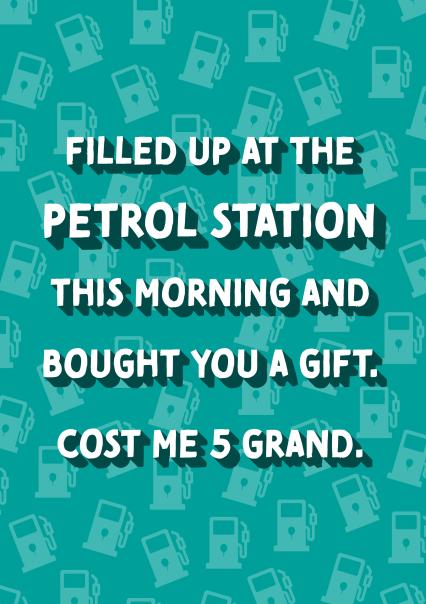 Funny petrol station Meme Birthday Card | thortful