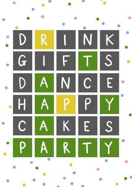 Wordle Birthday Party | thortful