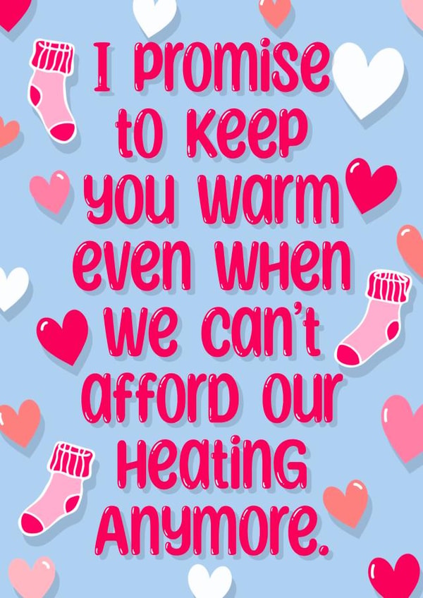 Funny Energy Heating Typography Anniversary Card / Valentines Day Card ...