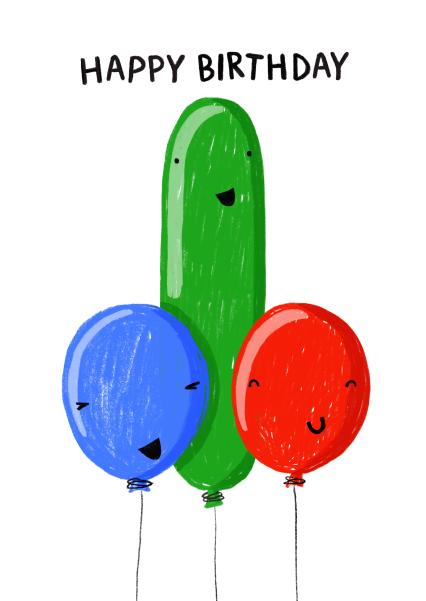 Birthday Balloons Innuendo Card | thortful