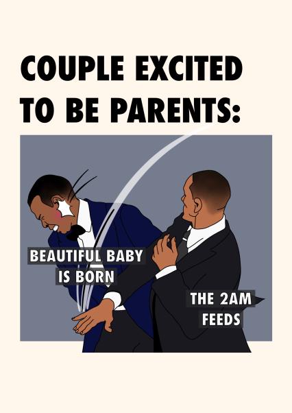 Will smith Chris rock oscars slap meme New baby boy girl congrat card ...