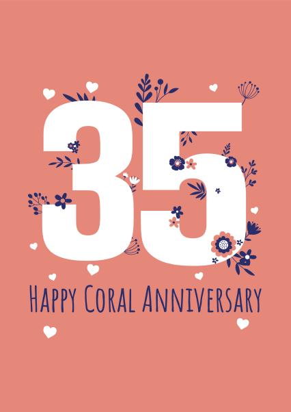 Celebrate their 35th Coral Anniversary with this cute floral card ...