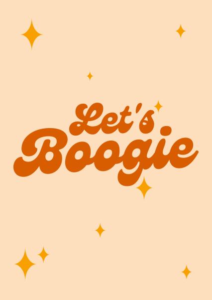 Let's Boogie 70s disco card | thortful