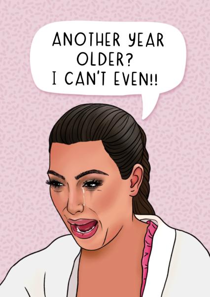 Crying Kim meme birthday card. | thortful