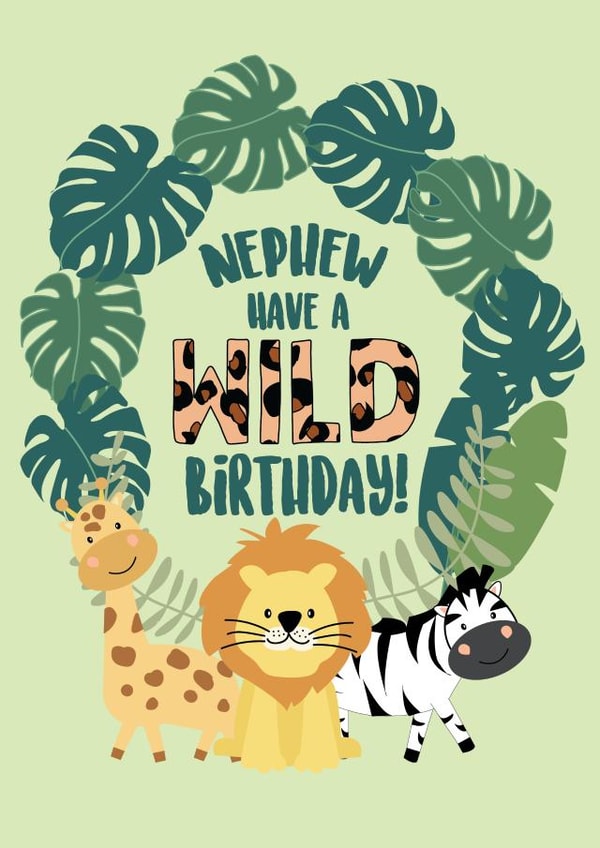 Nephew Wild Birthday Card | thortful