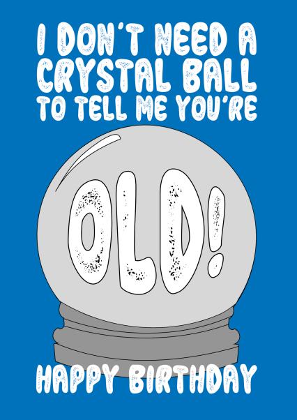 Old Crystal Ball Happy Birthday Card | thortful
