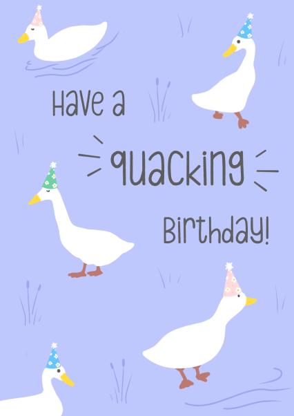 Quacking duck birthday card | thortful