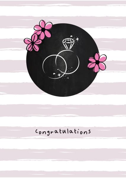 Wedding rings congratulations card | thortful