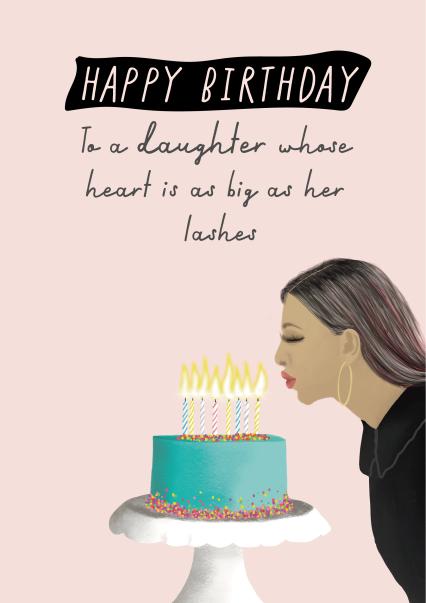 Daughter Lashes Birthday Card | thortful