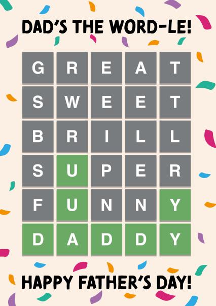 Dad's the Wordle Confetti Father's Day Card | thortful