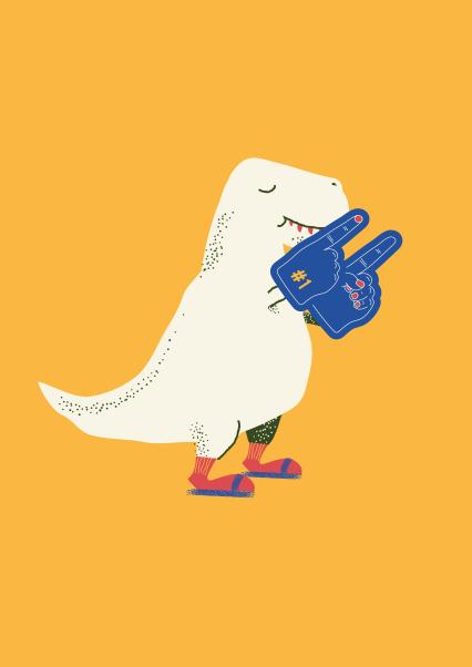 #1 Dinosaur Congratulations Card | thortful