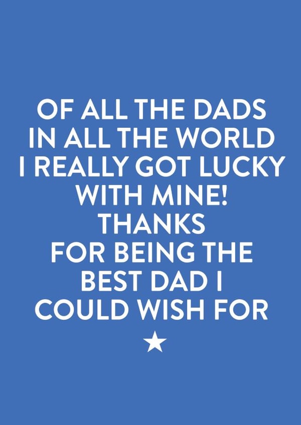 Heartfelt Fathers Day Card / Birthday Card - Dad - Star - Thanks For ...