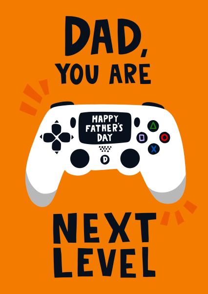 Funny Gaming Fathers Day Card / Birthday Card - Dad - Playstation - Dad You Are Next Level ...