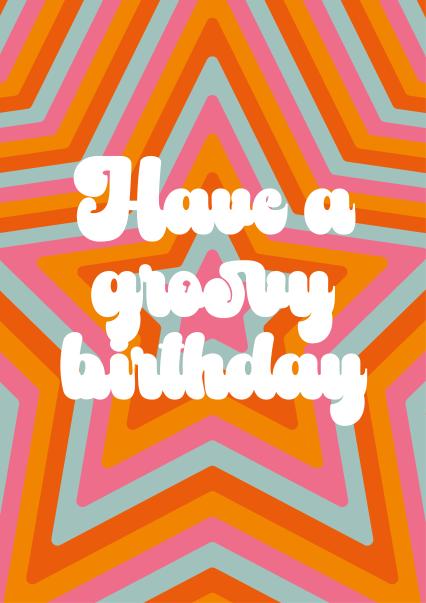Groovy Star Birthday Card | thortful