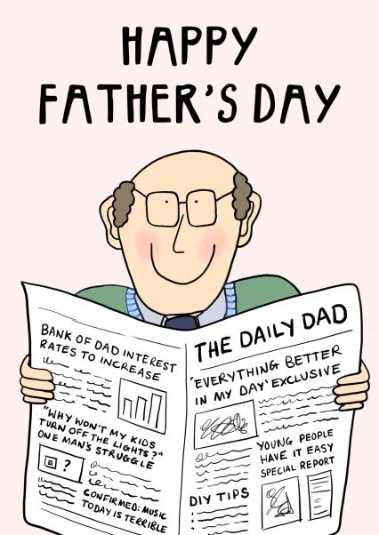 Happy Dad with newspaper Father’s Day card | thortful