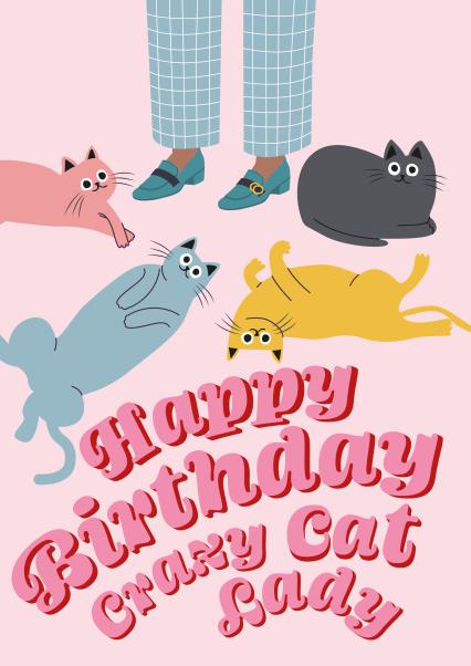 Happy Birthday Crazy Cat Lady | thortful