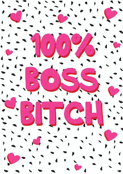 100% Boss Bitch - New Job Card | thortful
