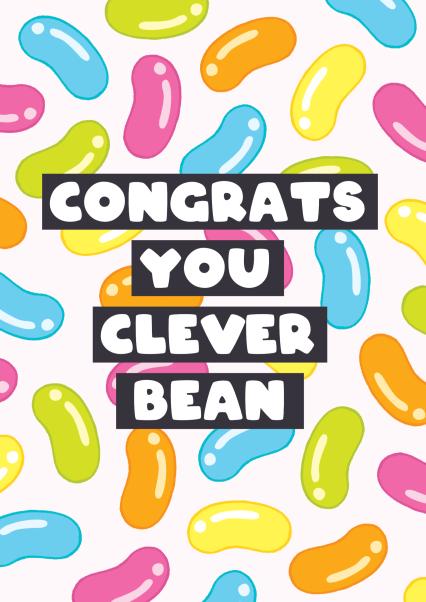 Well Done Clever Bean Congratulations Card | thortful