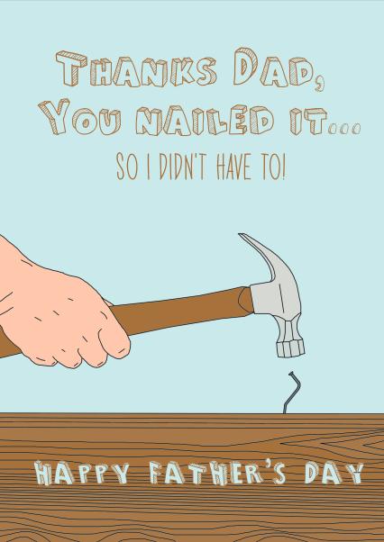 Thanks Dad You Nailed It Fathers Day Carrd | thortful