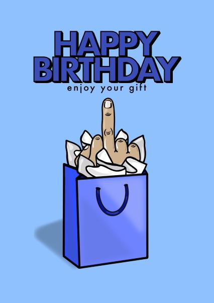 Middle Finger Gift Bag -Birthday - Blue/for him | thortful