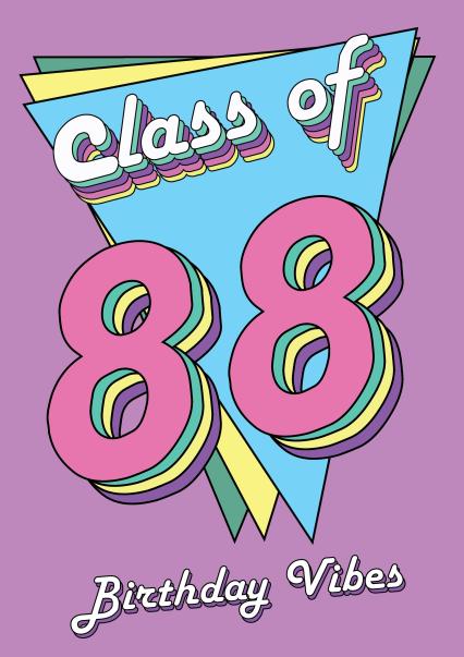 Class of 88 - Retro Happy Birthday | thortful