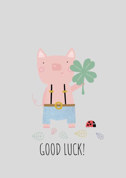 Good Luck Pig Card | thortful