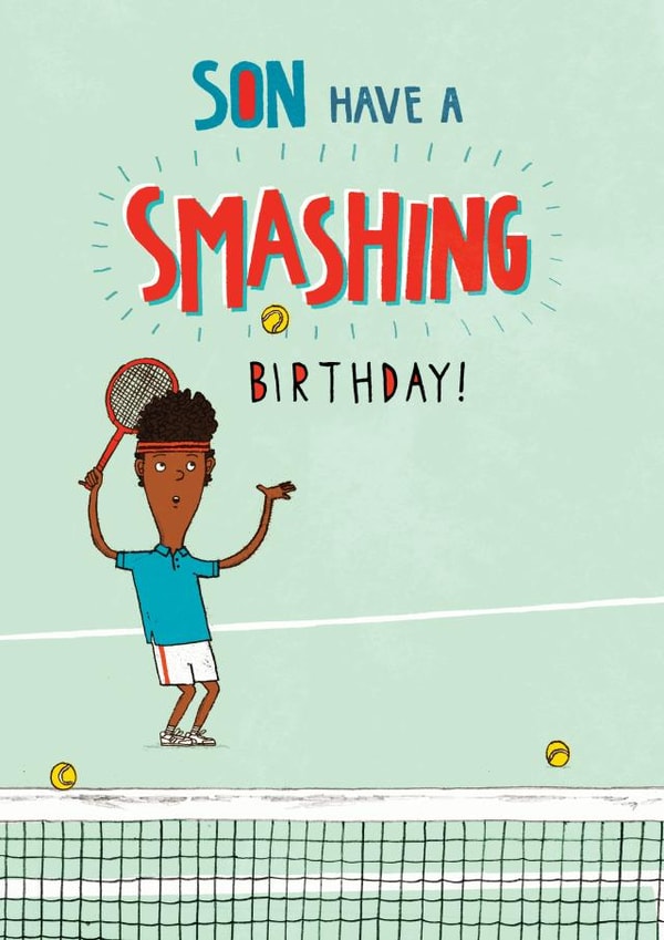 Son, smashing birthday! Tennis design | thortful