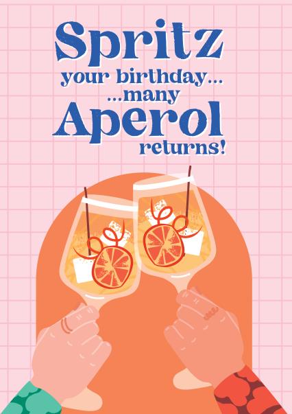 Aperol spritz alcohol cocktail birthday card | thortful