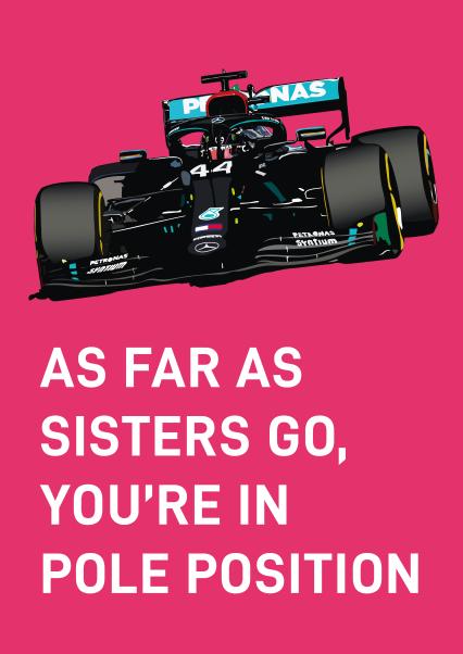 Formula 1 Lewis Hamilton themed card | thortful