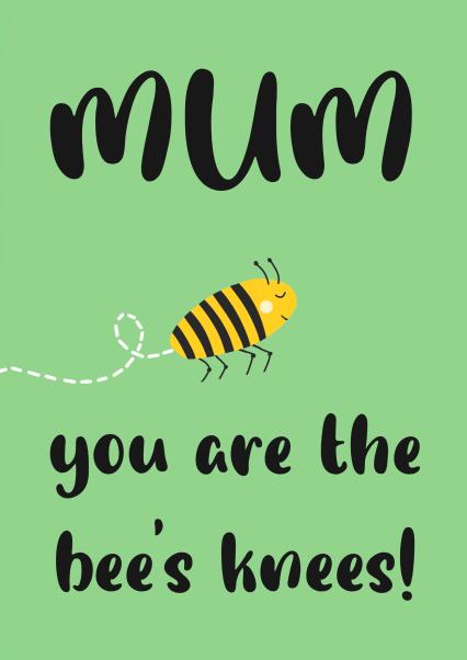 Cute Bee’s Knees Mum Birthday Card | thortful
