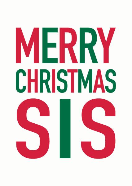 Merry Christmas Sis Card Thortful 7756