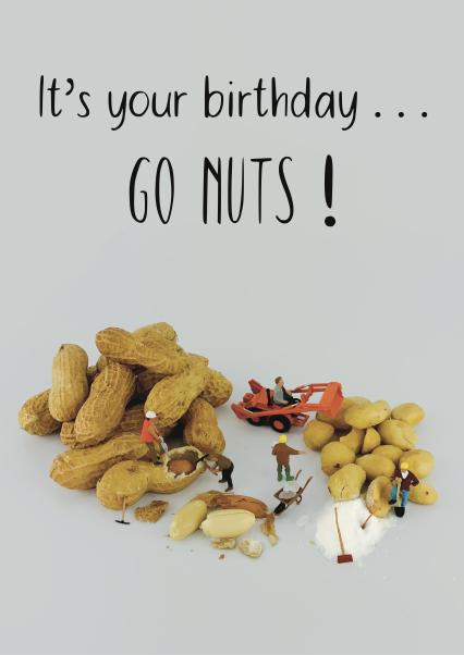 Nut themed birthday card - Go Nuts! | thortful