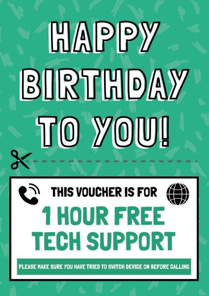 Funny Tech Support Birthday Card | thortful