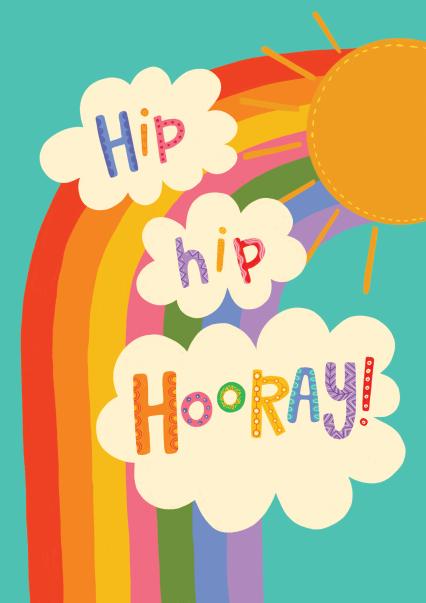 Congratulations - Hip Hip Hooray - Rainbow - Celebration - Well done ...