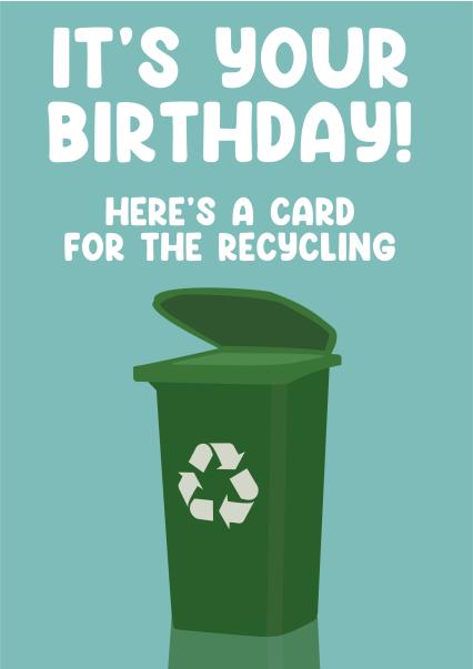 Funny birthday card recycling | thortful