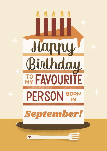 September Birthday Card for your Favourite Person in Fall Season | thortful