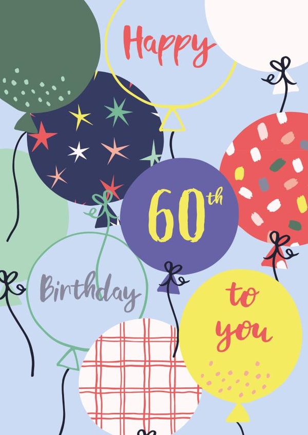 Classic 60th Birthday Card - Balloons | thortful