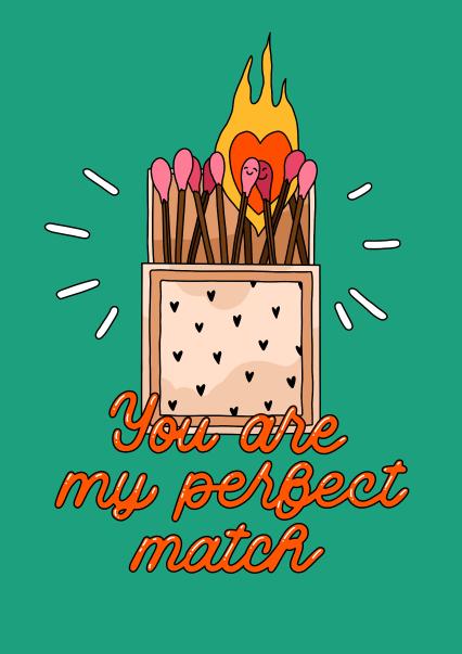 Cute Match Sticks Pun Anniversary Card / Valentines Day Card - You Are ...