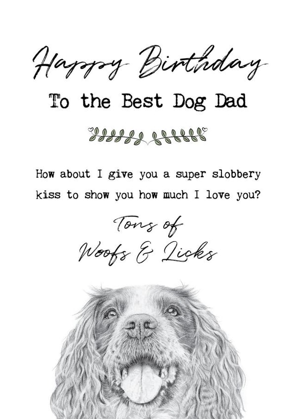 Springer Spaniel Dog Dad Birthday Card | thortful