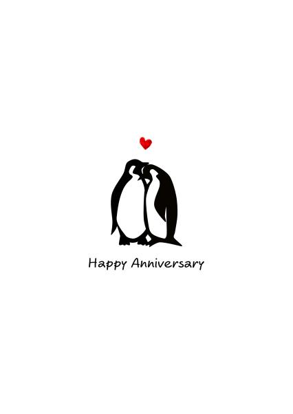 Cute Anniversary Card for Husband or Wife - Penguins in Love - Romantic ...