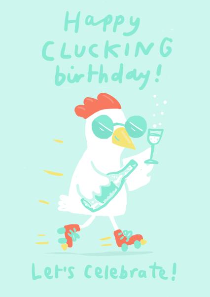 Fun birthday card - cool chicken - let's celebrate | thortful