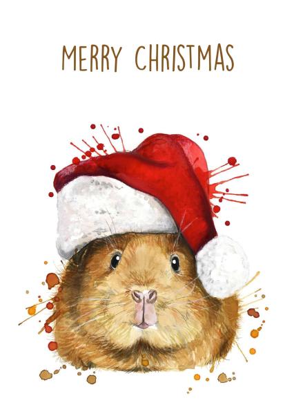 Splatter Guinea Pig Merry Christmas | thortful