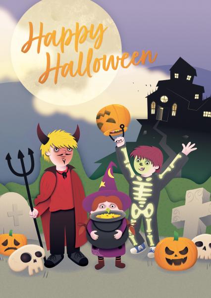 Cute Happy Halloween card for kids – Happy Halloween | thortful