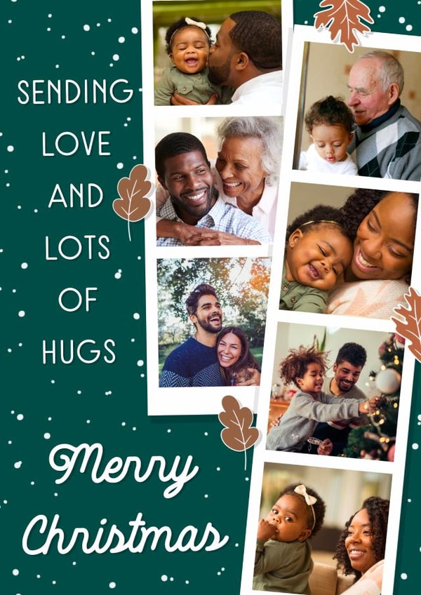 Sending Love and Hugs - Polaroid Strip - Christmas Photo Card | thortful