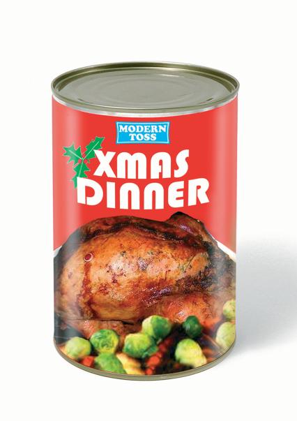 Funny Tin Of Xmas Dinner Christmas Card | thortful