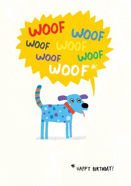 Woof woof - dog barking birthday design | thortful