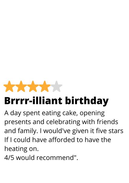 Chilly star rating card - brrrr-illiant birthday | thortful