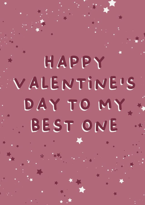 Happy Valentine's Day to my Best One, Valentine's Day Card, Card for ...